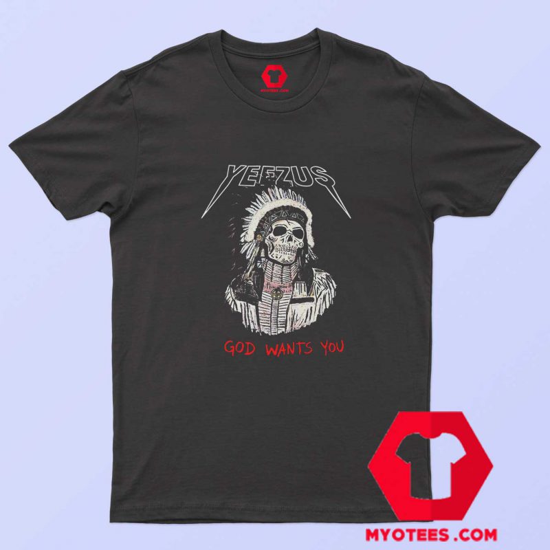 For Sale Red Indian Skeleton Yeezus Tour Graphic T-Shirt | MY O TEES