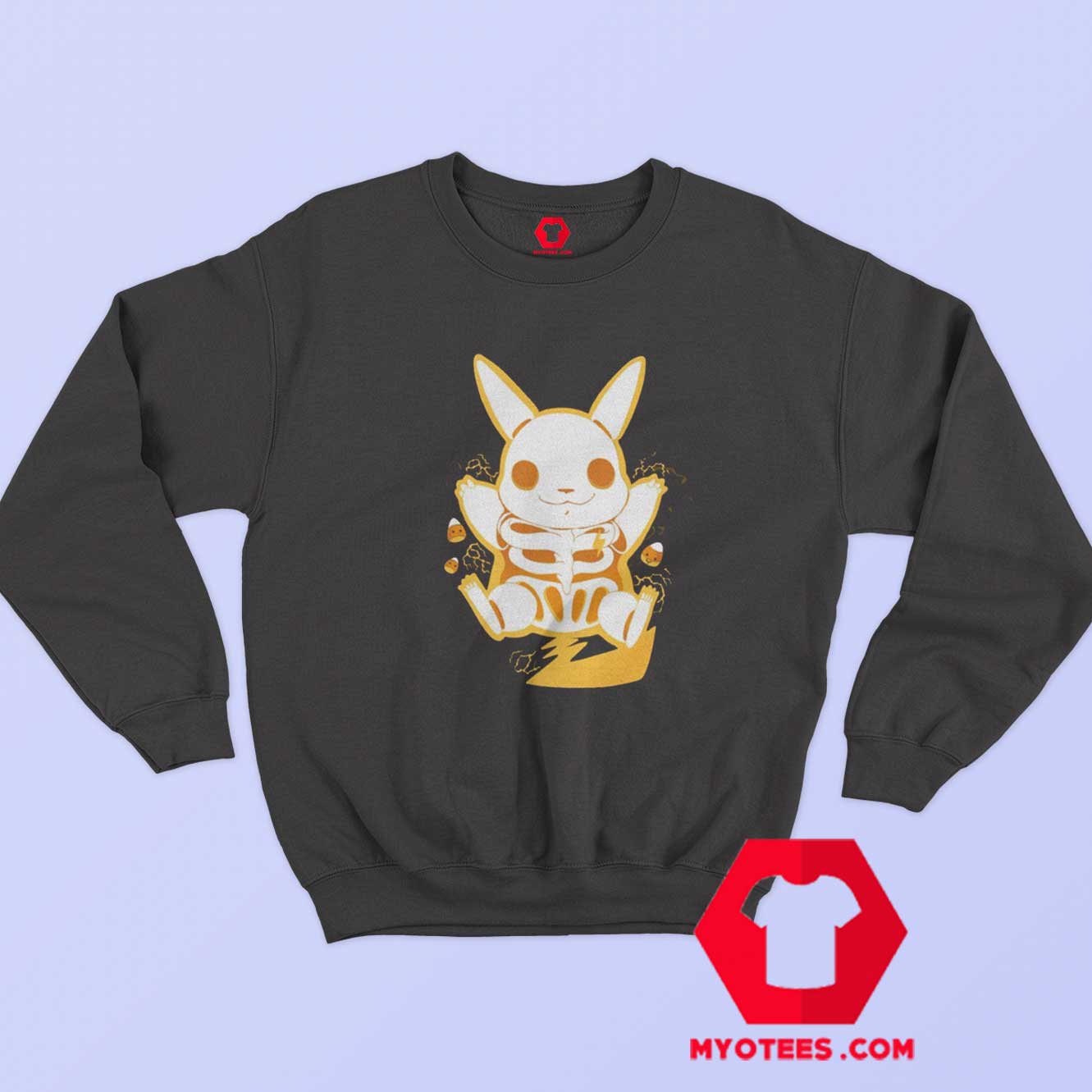 Funny Pokemon Pikachu Skeleton Sweatshirt On Sale | myotees.com