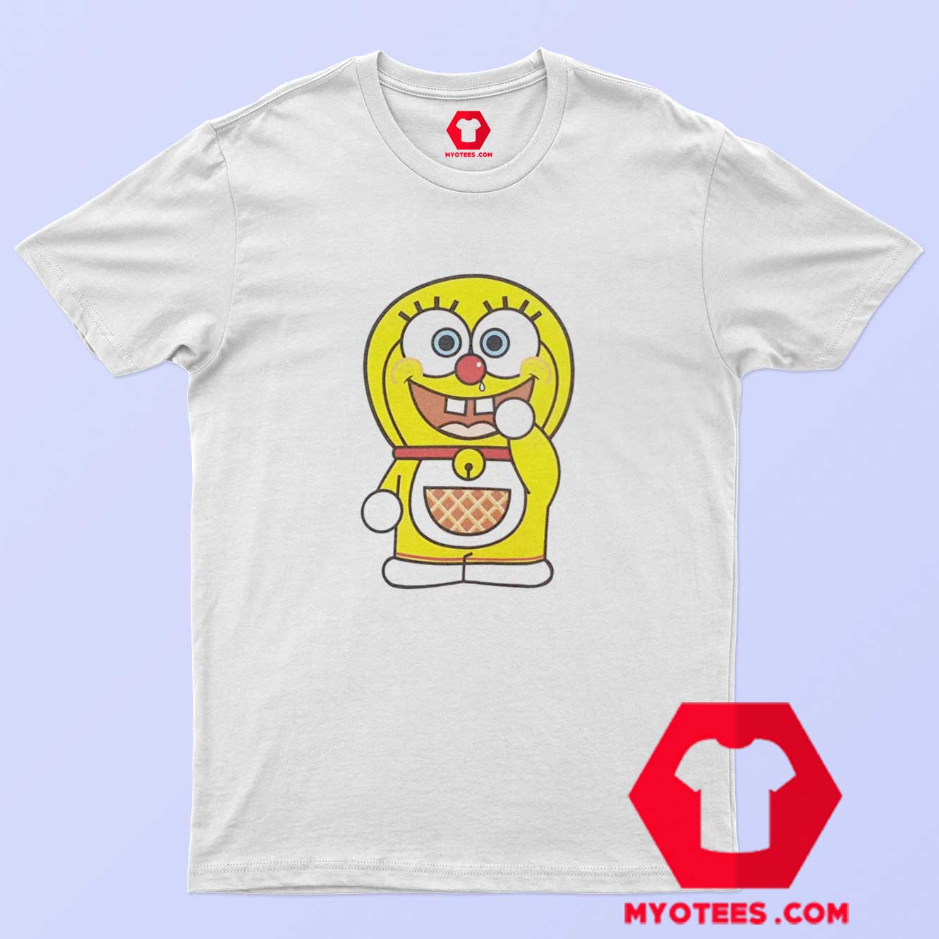 Parody SpongeBob Squarepants x Doraemon T-Shirt - myotees.com